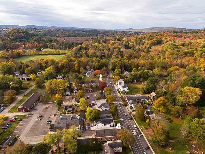 From above, Salisbury in autumn looks like nature hired its most talented artist for the job.