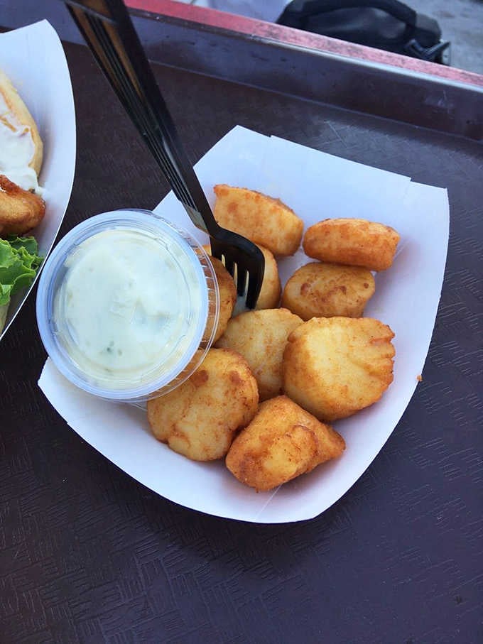Little golden nuggets of fried scallop, each one a tiny reminder that Connecticut's coast delivers the goods.