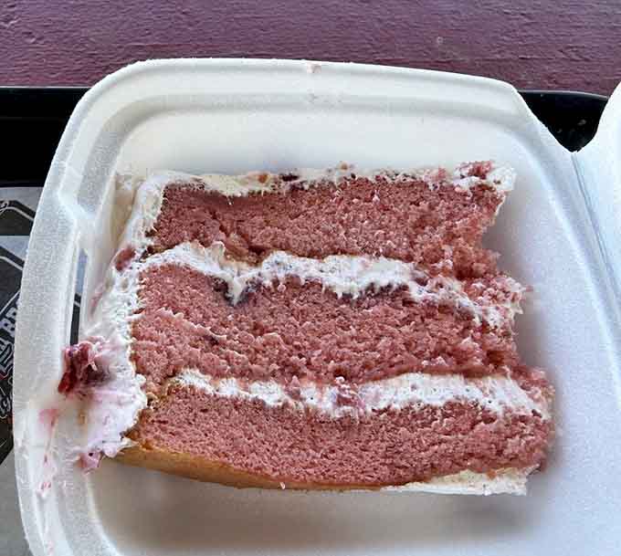 That strawberry layer cake is a proper finale &mdash; fluffy, generous, and worth every single bite after your pork plate.