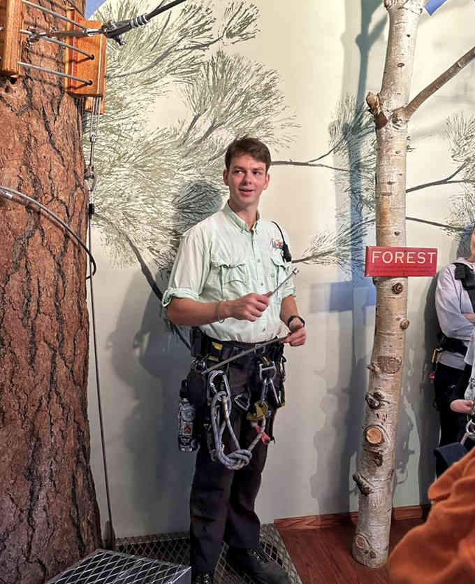 Getting the safety briefing from guides who somehow make dangling from cables sound perfectly reasonable and fun.