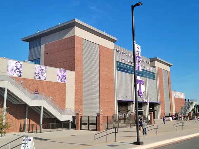 Tarleton Memorial Stadium stands tall in purple and white, home to Texans who bleed TexAn pride every Saturday.