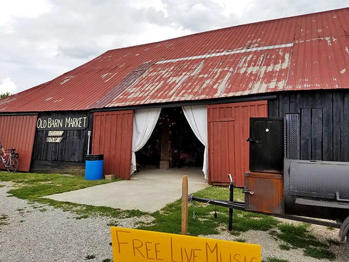 The Old Barn Market beckons with rustic charm and the promise of free live music to boot.