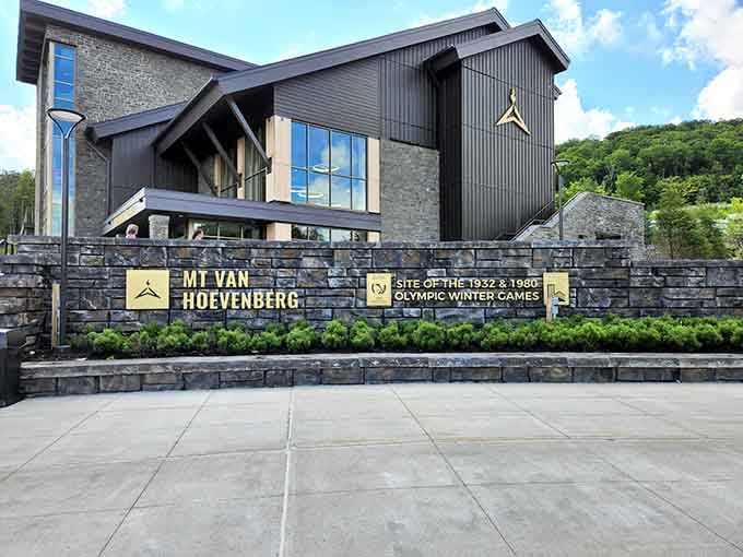 Mt. Van Hoevenberg carries two Olympic Winter Games worth of history behind that very serious stone facade.