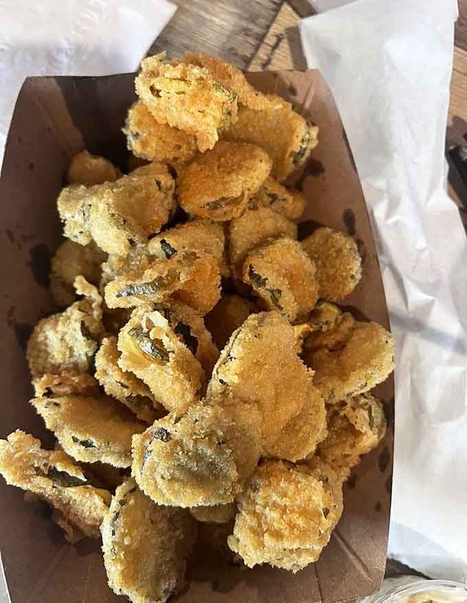 Golden, crispy, and piled gloriously high, these fried pickles are the snack nobody knew they desperately needed today.