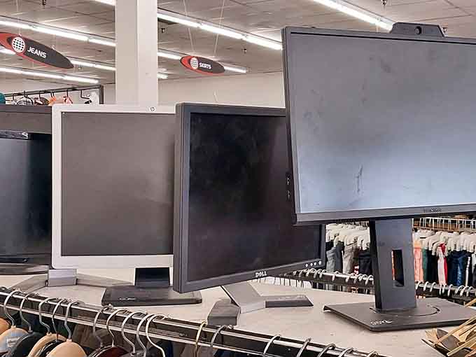 Even computer monitors show up here, proof that Value World's inventory truly covers just about everything under the sun.