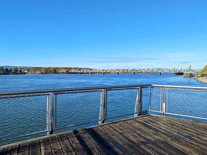 Standing on the waterfront deck with the Interstate Bridge in view, you realize some spots just get it right.