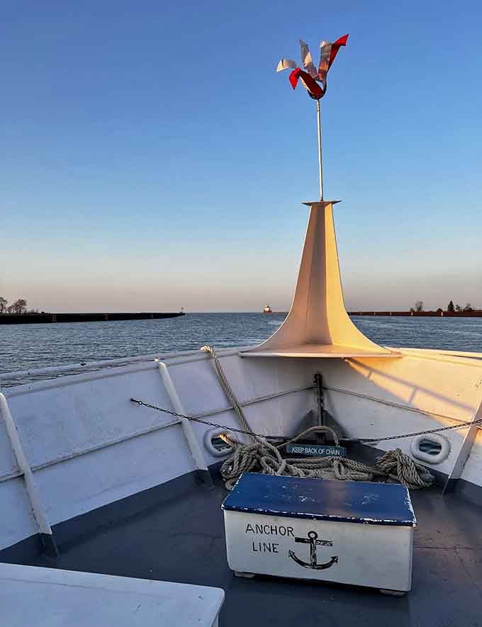 Standing at the bow as the harbor opens up ahead of you is a moment worth every mile of the drive.