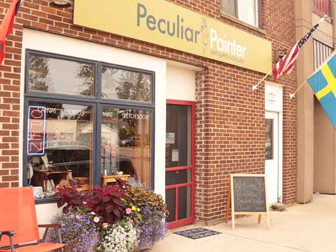 Peculiar Painter's cheerful storefront adds artistic flair to downtown, because every main street needs creative spirit.