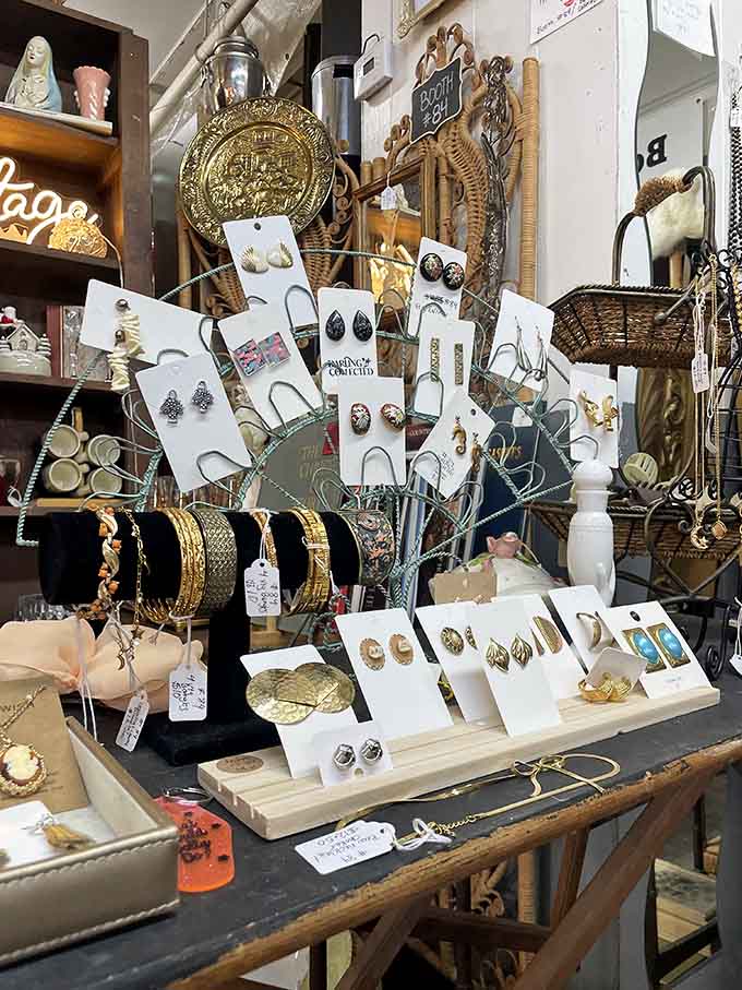 Gold bangles, statement earrings, and enough sparkle to make any jewelry box feel genuinely inadequate.