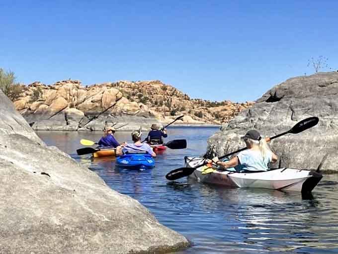 Paddling between ancient granite walls on Watson Lake is the kind of afternoon you'll talk about forever.