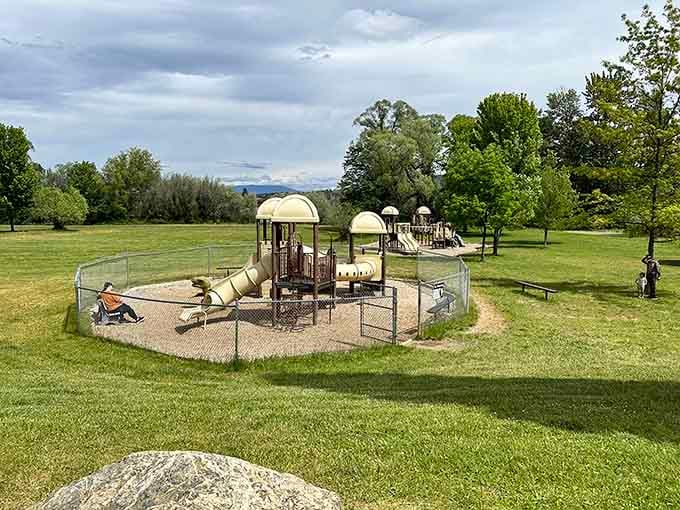 Greenhorn Park offers wide open green space where the only thing competing for your attention is the mountain view.