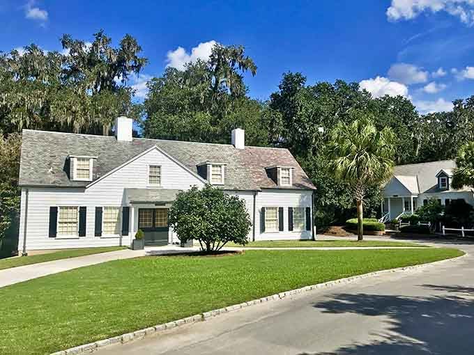 Classic white clapboard, black shutters, and Spanish moss overhead, this Hanahan neighborhood feels like a Southern novel come to life.