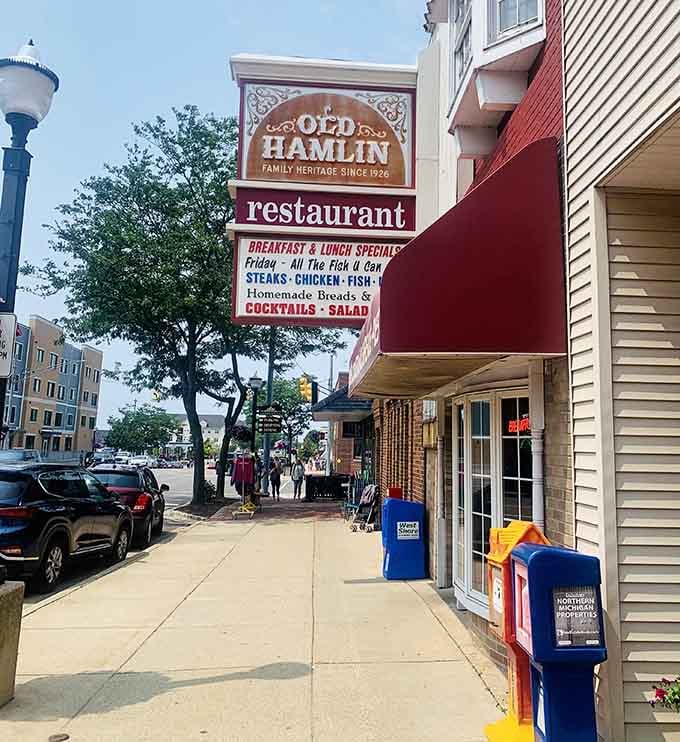 That tall ornate sign promising homemade breads and a Friday fish fry is basically the best news on Ludington Avenue.
