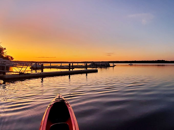 Golden hour transforms this quiet dock into a scene Monet himself would've set up his easel for.