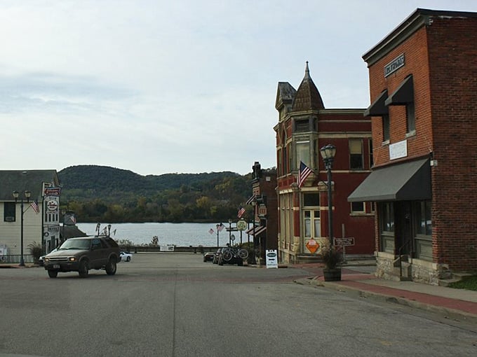 Where the road ends, the mighty Mississippi begins, framed by Victorian brick and river bluffs.
