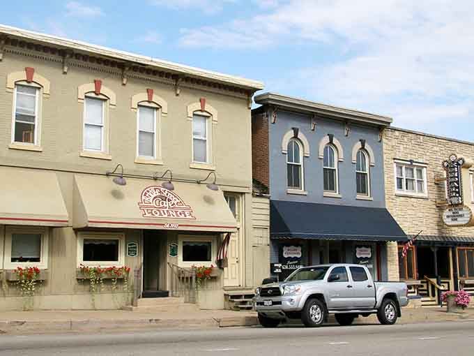 Colorful window boxes and hand-painted signs give Yorkville's main street the warm, unhurried feeling of a town that actually likes its neighbors.