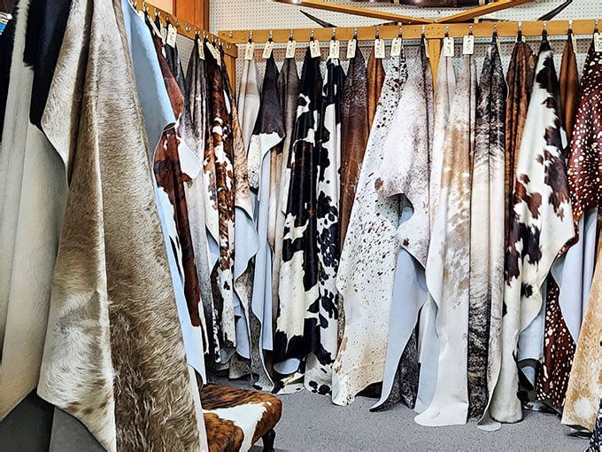 Wall Rug Cow Hide This Texas Antique Shop Hands You Free Popcorn At The Door, And That's ...